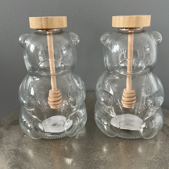 Target | Kitchen | New Target Glass Honey Bear Jar With Wooden Dipper ...